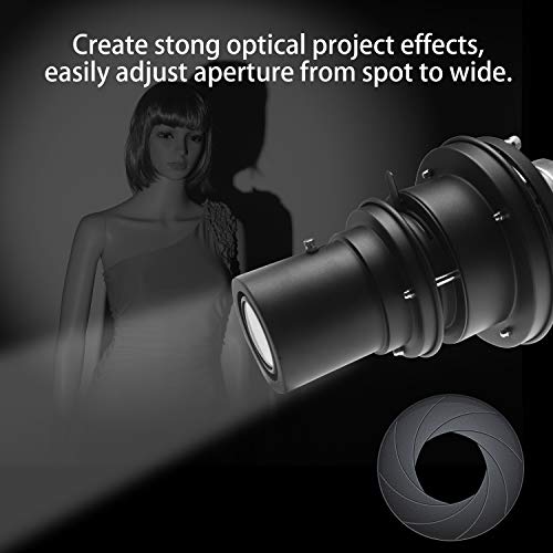 Wellmaking Bowens Mount Flash snoot conical Lens Video Artist Modelling Shape Light Studio use with Optical Lens Various Gobos Bowens Photography Accessories