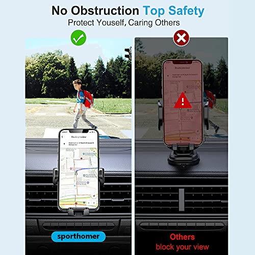 Car Cell Phone Holder Mount, Car Vent Phone Mount [Upgrade Doesn't Slip & Drop] Air Vent Phone Holder for Car Hands Free Easy Clamp Cradle in Vehicle Fit for Smartphone-Phone Holder for Car Dashboard