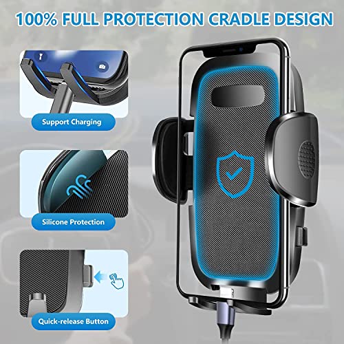 Car Cell Phone Holder Mount, Car Vent Phone Mount [Upgrade Doesn't Slip & Drop] Air Vent Phone Holder for Car Hands Free Easy Clamp Cradle in Vehicle Fit for Smartphone-Phone Holder for Car Dashboard