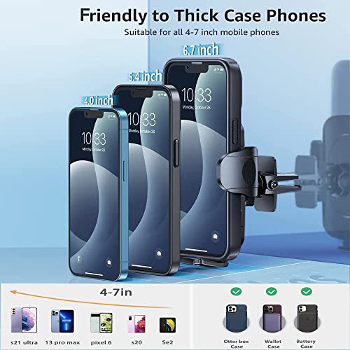Car Cell Phone Holder Mount, Car Vent Phone Mount [Upgrade Doesn't Slip & Drop] Air Vent Phone Holder for Car Hands Free Easy Clamp Cradle in Vehicle Fit for Smartphone-Phone Holder for Car Dashboard