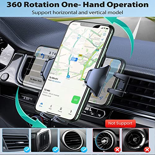 Car Cell Phone Holder Mount, Car Vent Phone Mount [Upgrade Doesn't Slip & Drop] Air Vent Phone Holder for Car Hands Free Easy Clamp Cradle in Vehicle Fit for Smartphone-Phone Holder for Car Dashboard