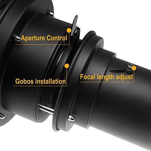 Wellmaking Bowens Mount Flash snoot conical Lens Video Artist Modelling Shape Light Studio use with Optical Lens Various Gobos Bowens Photography Accessories