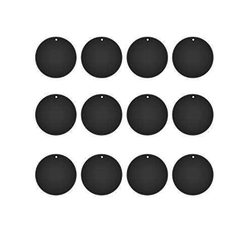 Mount Metal Plate(12Pack) for Magnetic Car Mount Phone Holder with Full Adhesive for Phone Magnet, Magnetic Mount, Car Mount Magnet-12X Round (Black)