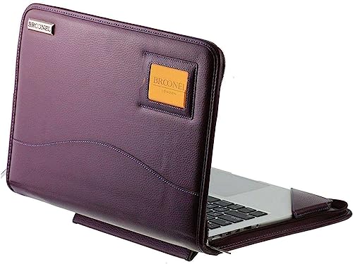 Broonel - Contour Series - Purple Heavy Duty Leather Protective Case - Compatible with Toshiba Satellite Radius 12 / Toshiba Satellite Radius 11