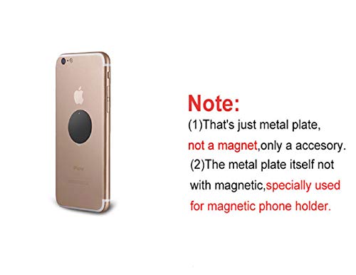 Mount Metal Plate(12Pack) for Magnetic Car Mount Phone Holder with Full Adhesive for Phone Magnet, Magnetic Mount, Car Mount Magnet-12X Round (Black)