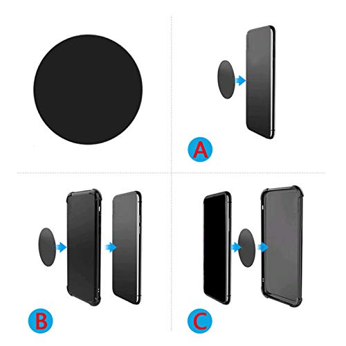 Mount Metal Plate(12Pack) for Magnetic Car Mount Phone Holder with Full Adhesive for Phone Magnet, Magnetic Mount, Car Mount Magnet-12X Round (Black)