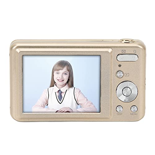Jeanoko Children Digital Camera, Automatic White Balance 48MP Digital Camera Self Timer Single Shot 8X Optical Zoom Metal Continuous Shooting for Beginners(Gold)