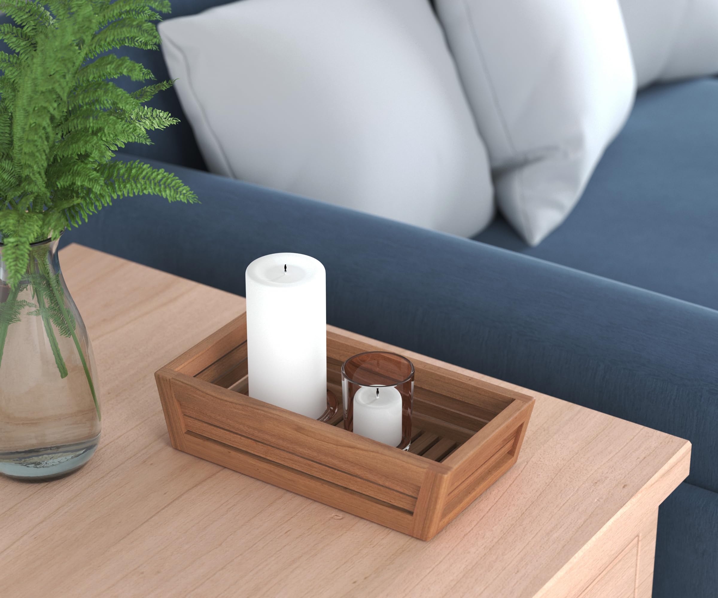 AquaTeak The Original Moa Teak Bathroom Guest Towel & Amenities Tray