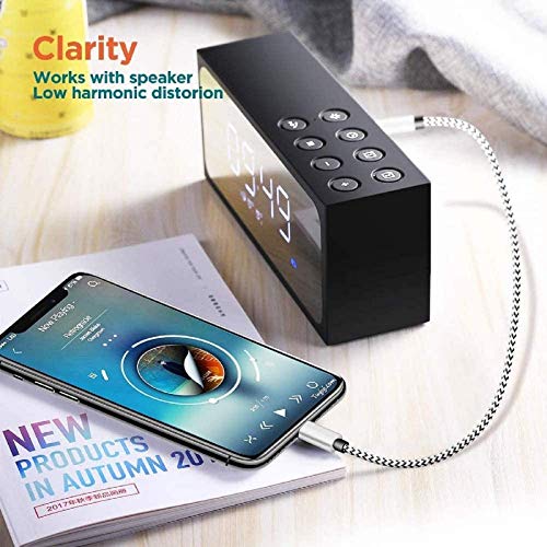 [Apple MFi Certified] AUX Cord for iPhone, Veetone 2Pack Lightning to 3.5mm AUX Stereo Audio Cable Compatible with iPhone 12/12 Pro/11/XS/XR/X 8/iPad, iPod to Home Speaker/Car Stereo/Headphone(Silver)