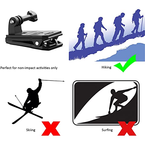 Sametop Backpack Strap Mount Quick Clip Mount Compatible with Gopro Hero 11, 10, 9, 8, 7, 6, 5, 4, Session, 3+, 3, 2, 1, Hero (2018), Fusion, Max, DJI Osmo, Xiaomi Yi Action Cameras