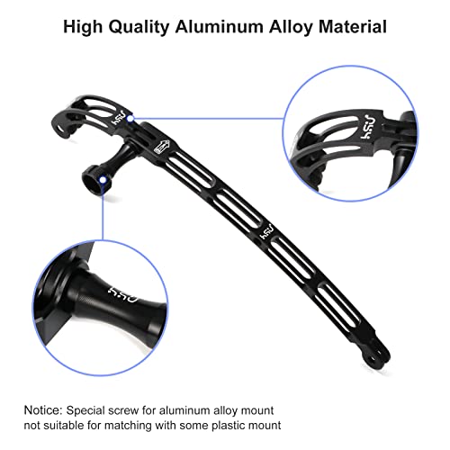 HSU (7 Pcs) All Aluminum Alloy Curved Extension Arm Kit Metal Pole Mount Helmet Stick Extension Arm Mount for GoPro Hero 11/10/9/8/7/6/5 Black,Session 5/4, DJI Osmo Action and More (7.9β/5.3β/3β)