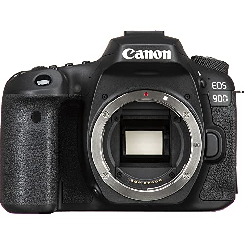 Canon EOS 90D DSLR Camera (Body Only) (3616C002), 4K Monitor, Pro Mic, Pro Headphones, 2 x 64GB Memory Card, Case, Corel Photo Software, 3 x LPE6 Battery, Charger + More (Renewed)