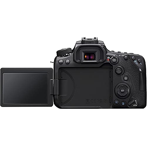 Canon EOS 90D DSLR Camera (Body Only) (3616C002), 4K Monitor, Pro Mic, Pro Headphones, 2 x 64GB Memory Card, Case, Corel Photo Software, 3 x LPE6 Battery, Charger + More (Renewed)