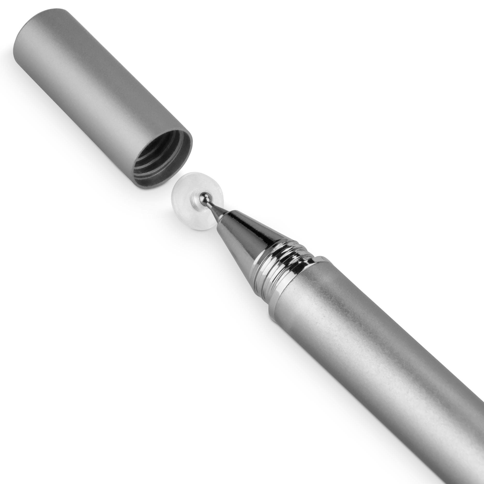 BoxWave Stylus Pen Compatible with Toshiba Satellite Radius 12 - FineTouch Capacitive Stylus, Super Precise Stylus Pen for Toshiba Satellite Radius 12 - Metallic Silver