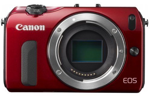 Canon EOS-M Mirrorless Digital Camera With EF-M 18-55MM, 22Mm STM Lenses with 90EX Flash with Mount Adapter EF-EOS M (Red) - International Version (No Warranty)