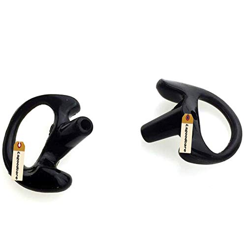 Replacement Earmold Earbud (Left and Right Ear) for Two Way Radio Acoustic Coil Tube Earpiece - Open Ear Insert Earmould Earbuds Black, Medium, Soft Silicone Material, 10 Pairs, Lsgoodcare