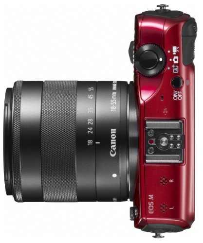 Canon EOS-M Mirrorless Digital Camera With EF-M 18-55MM, 22Mm STM Lenses with 90EX Flash with Mount Adapter EF-EOS M (Red) - International Version (No Warranty)