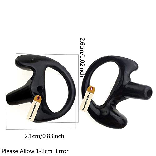 Replacement Earmold Earbud (Left and Right Ear) for Two Way Radio Acoustic Coil Tube Earpiece - Open Ear Insert Earmould Earbuds Black, Medium, Soft Silicone Material, 10 Pairs, Lsgoodcare