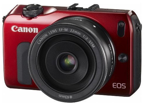 Canon EOS-M Mirrorless Digital Camera With EF-M 18-55MM, 22Mm STM Lenses with 90EX Flash with Mount Adapter EF-EOS M (Red) - International Version (No Warranty)