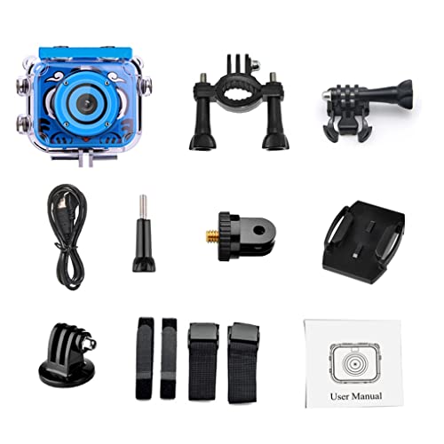 MEENE Children's Camera Mini Digital Camera 2.0 Inch LCD Screen Video Photo Camera Waterproof 1080P Kids Camera Children Birthday Gift (Color : Blue, Size : with 32GB SD Card)