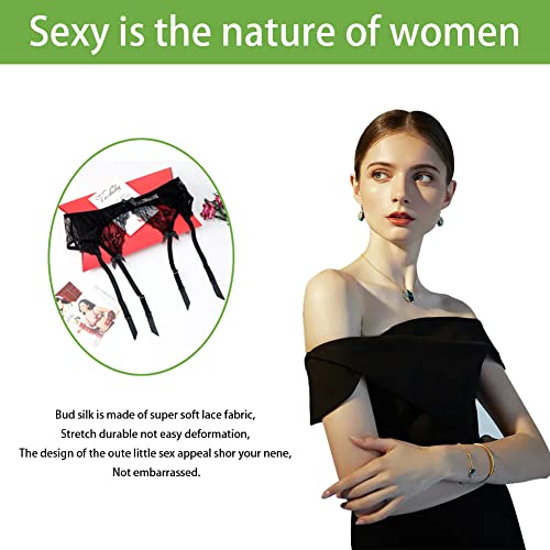 AWFOUGAR Sexy Lace Adjustable Garter Belt High Waisted Hollow Out Lace Suspender Garter Belts for Women