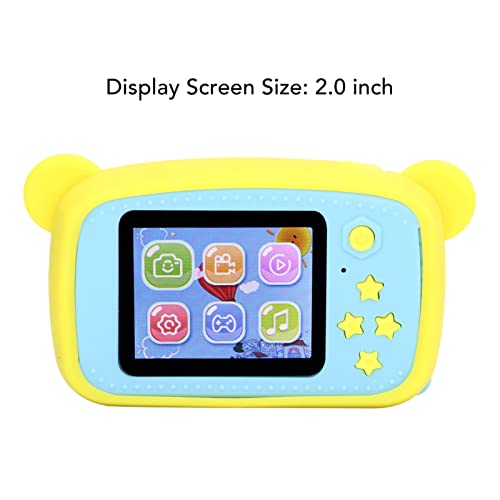 Children Camera, Digital Portable Rechargeable 2 Inch Display Kid Video Camera Birthday Gift for Outdoor Activity for Home Travel(Yellow)