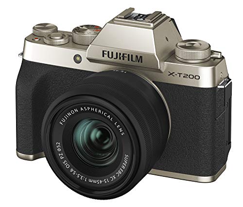 Fujifilm X-T200 Mirrorless Digital Camera w/XC15-45mm Kit - Champagne Gold