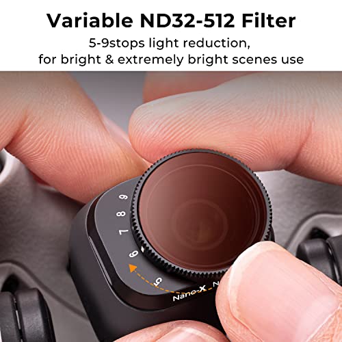 K&F Concept Mini 3/ Mini 3 Pro Variable ND Lens Filters Kit ND2-32+ND32-512(2 Pcs), Variable ND Filters 1-5 Stops + 5-9 Stops Compatible with DJI Mini 3/ Mini 3 Pro
