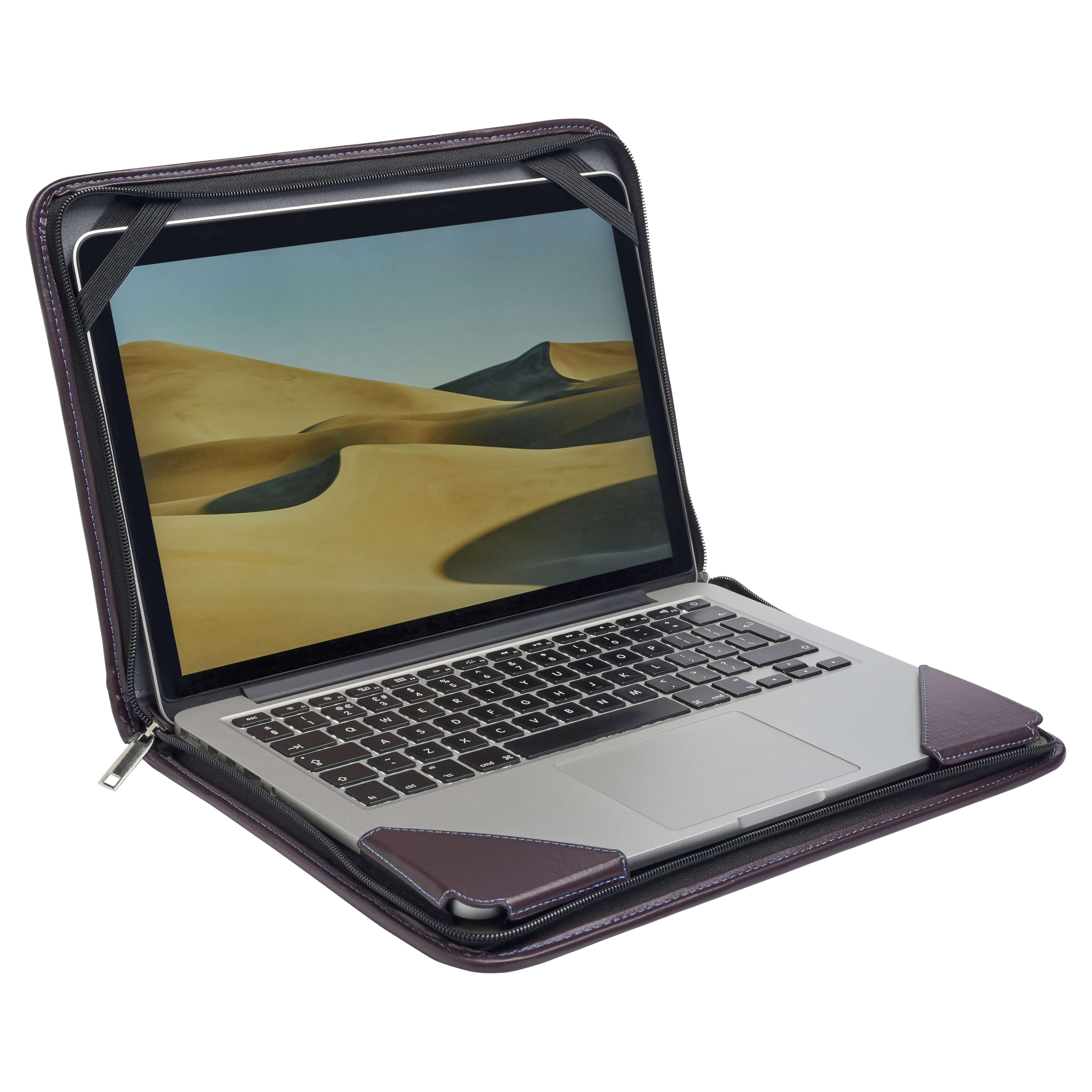Broonel Purple Leather Laptop Messenger Case - Compatible with Toshiba Satellite Radius 12 / Toshiba Satellite Radius 11