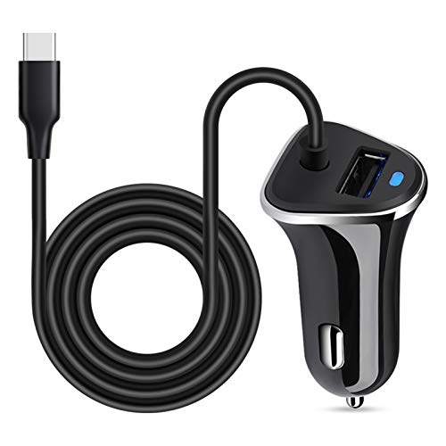 Type C Car Charger, 3.4A Fast Charging USB Car Adapter with 3ft USB C Cable for Samsung Galaxy S23 S22 S21 S20 S10 Note 20 A54 A14 A03S A13 A53 A23 A12 A32 A51,LG Stylo 6 5 4,Pixel 7 Pro 6a 6 5 4 3a
