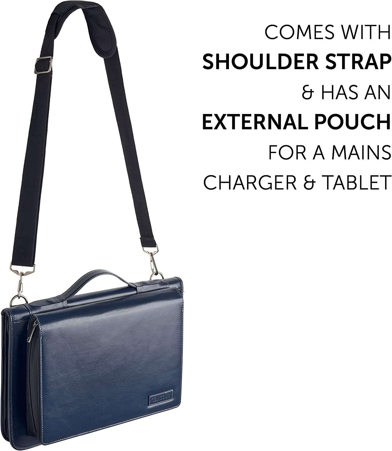 Broonel Blue Leather Laptop Messenger Case - Compatible with Toshiba Satellite Radius 15