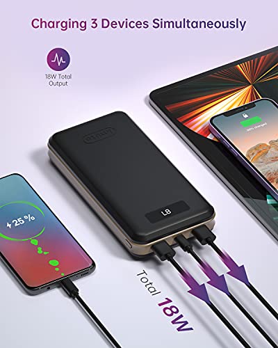 imuto Portable Charger 30000mAh Power Bank Upgrade USB C PD 18W Cell Phone External Battery Pack 3-Port Output Compatible with iPhone,Samsung,Smartphone,iPad, Nintendo etc
