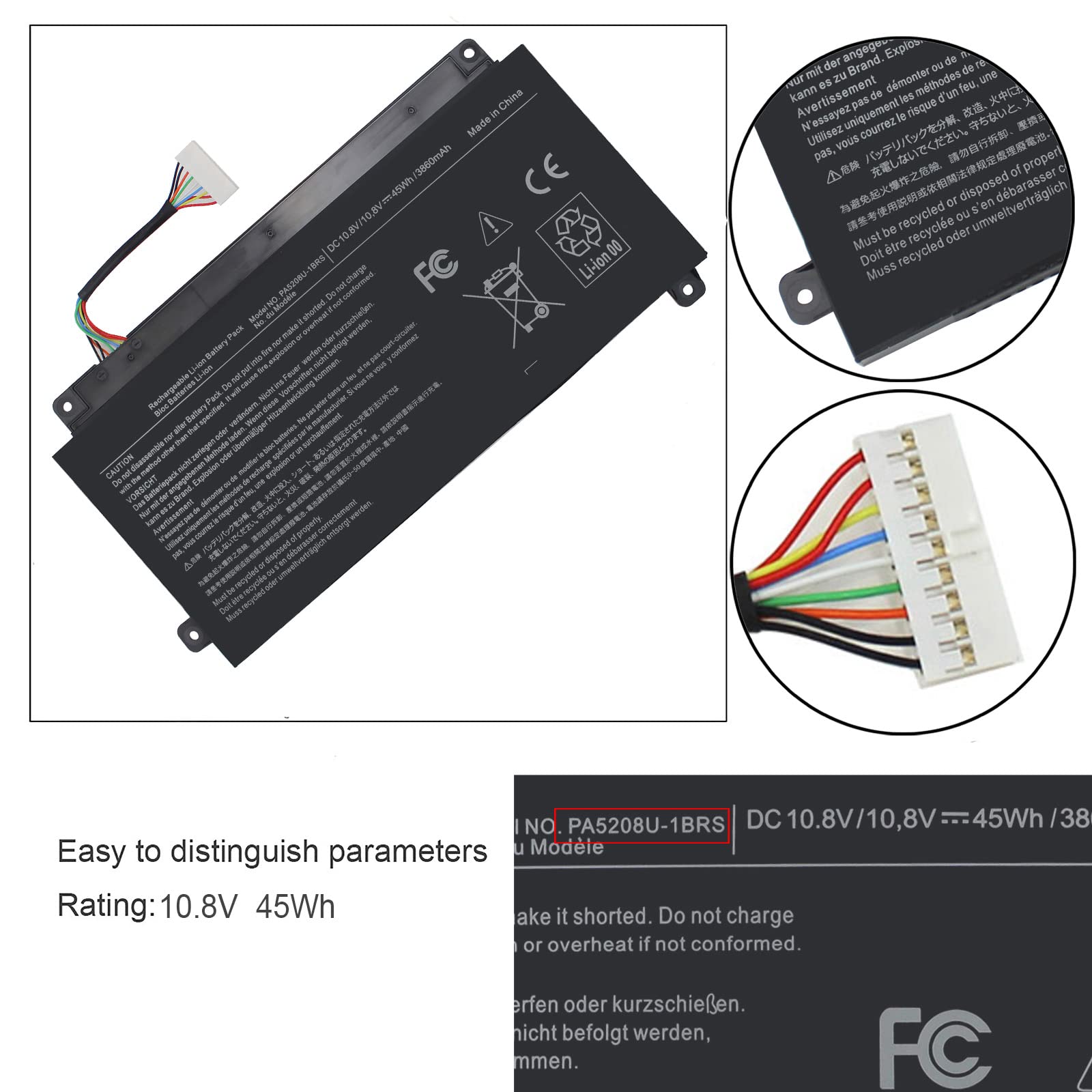 Gomarty PA5208U-1BRS Battery Compatible with Toshiba Satellite P55W E45W E45W-C4200X E45W-C4200 P55W-C5204 P55W-C5208 P55W-C5200X P55W-C5314; Chromebook CB35-B3330 CB35-B3340 CB35-C3300 CB35-C3350