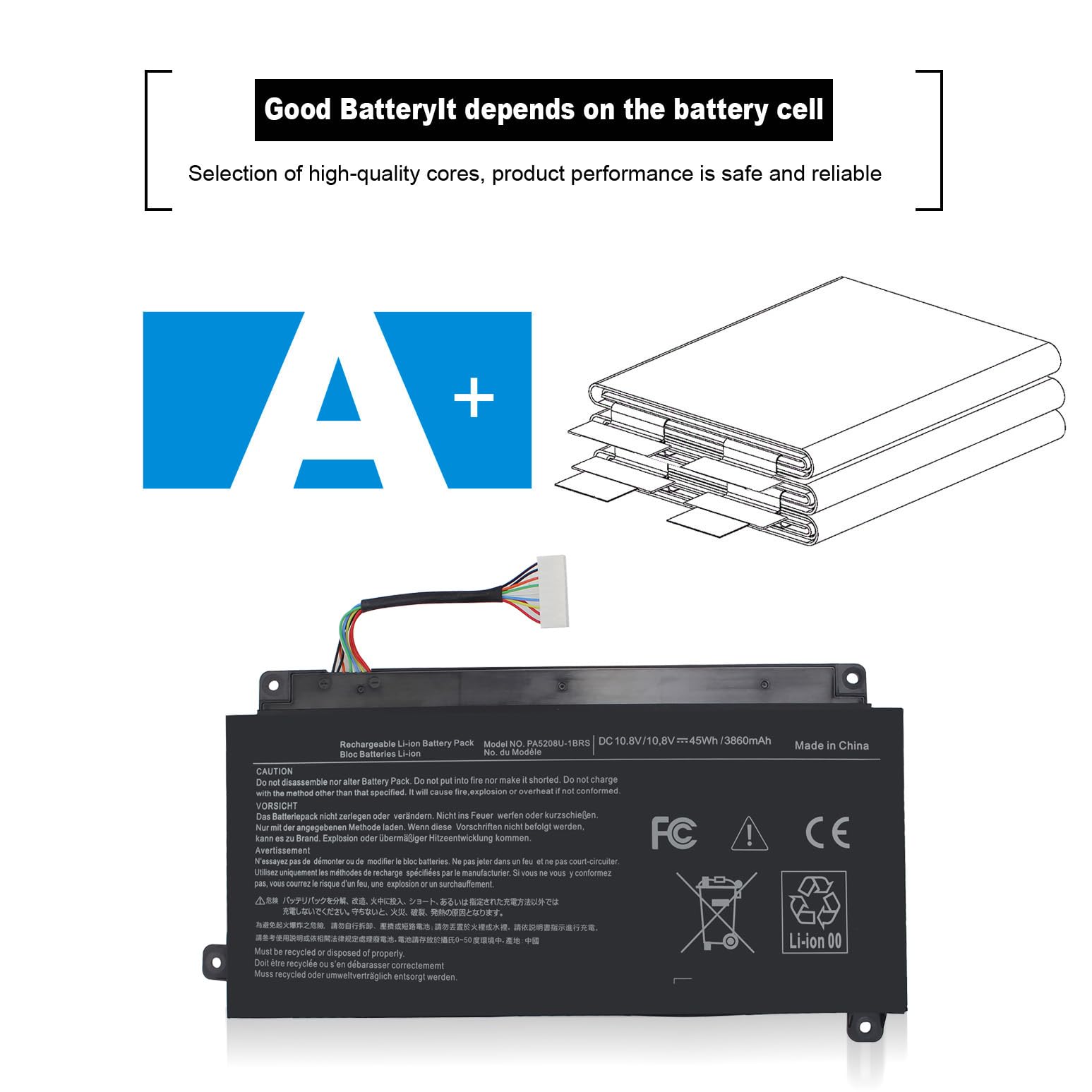 Gomarty PA5208U-1BRS Battery Compatible with Toshiba Satellite P55W E45W E45W-C4200X E45W-C4200 P55W-C5204 P55W-C5208 P55W-C5200X P55W-C5314; Chromebook CB35-B3330 CB35-B3340 CB35-C3300 CB35-C3350