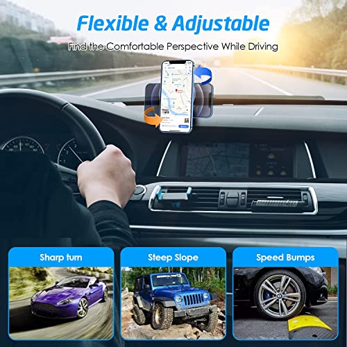 WixGear Universal Stick On Swivel Mount (2 Pack) Dashboard Magnetic Phone Holder for Car, Phone Mount for Car for Cell Phones and Mini Tablets with Fast Swift-snap (New Upgraded Mount)