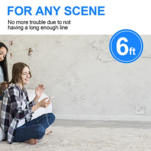 [Apple MFi Certified] iPhone Fast Charger, 2Pack 20W PD Type C Wall Charger Block with 6FT USB-C to Lightning Cables Compatible with iPhone 14/13/ 12/11/ XS/XR/X/ 8 Plus/iPad