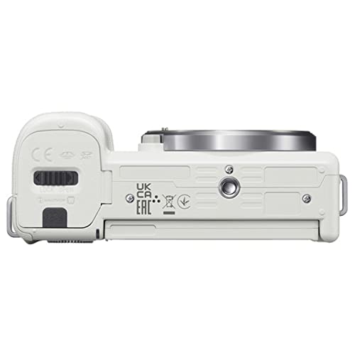 Sony ZV-E10 Mirrorless Camera with 16-50mm Lens (White) Video Bundle + LED Video Light + Microphone + Extreme Speed 64GB Memory(21pc Bundle), ILCZV-E10L/W