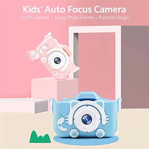 MEENE Digital Camera 20MP 1080P Kids Selfie Camera with TF Card Slot 2 inch IPS Auto Focus Digital Camera Built-in Funny Frames Camera (Color : Pink)