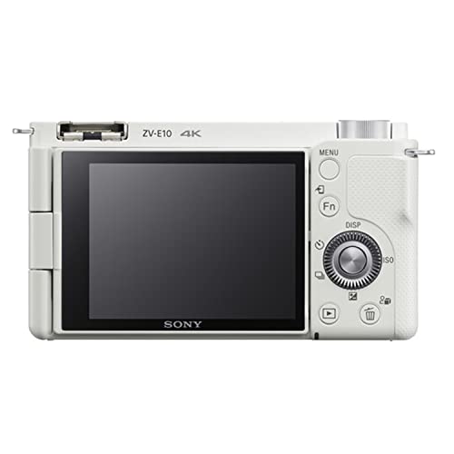 Sony ZV-E10 Mirrorless Camera with 16-50mm Lens (White) Video Bundle + LED Video Light + Microphone + Extreme Speed 64GB Memory(21pc Bundle), ILCZV-E10L/W