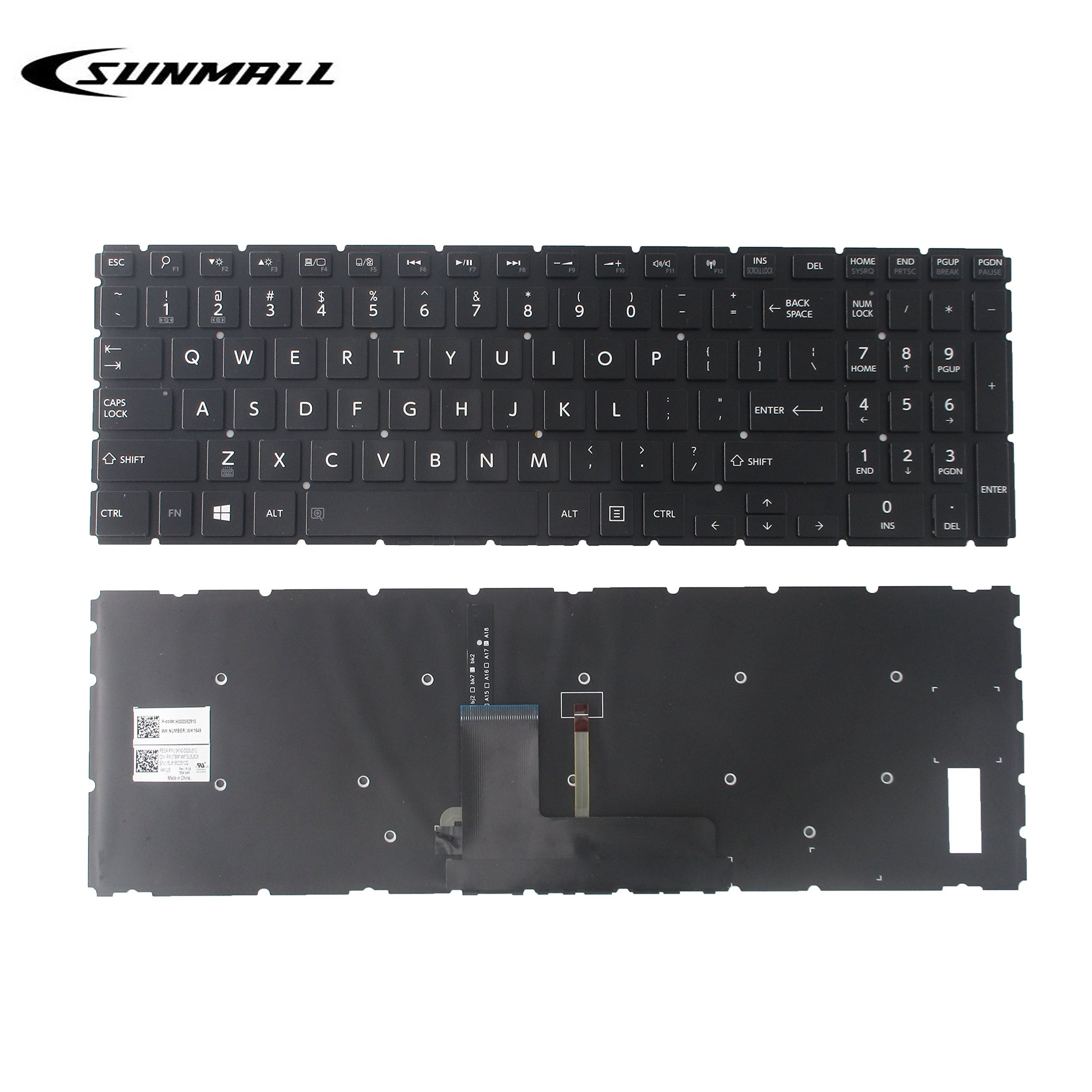 SUNMALL Backlight Keyboard Replacement Compatible with Toshiba Satellite Radius P55W-B P55W-c l50-b l55t-b5271 s55t-b5273nr l55d-b5364 p55w-c5200 p55w-b5318 p55w-c5200x p55w-b5112 p55w-b5220 Laptop