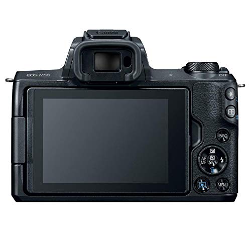 Canon EOS M50 Mirrorless Camera Video Creator Kit w/EF-M 15-45mm Lens, Black, Bundle with Rode VideoMic GO + Cam Bag + 32+16GB SD Card + Case + Reader + Filter Kit + PC Software Kit + Cleaning Kit