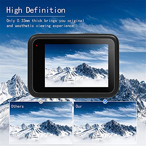 ZLMC [11PCS] Screen protector for GoPro Hero 11 10 9, compatible with GoPro Hero 11 10 9 black, 9PCS tempered glass screen protector + 2PCS rubber lens cover, GoPro Hero 11 10 9 black accessory kit