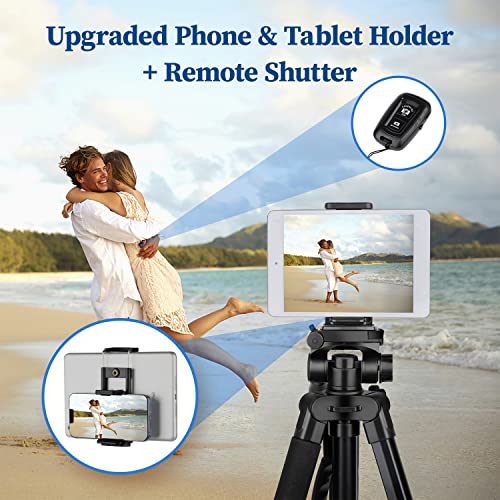 VICTIV Tripod, 72" Camera Tripod, Tripod for Camera with Remote and Phone Holder, 2 in 1 Aluminum Monopod Tripod for Video Photography, Compatible with Canon/Nikon/DSLR/iPhone/Spotting Scopes-NT72