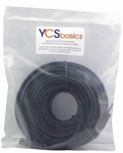 YCS basics 50 Foot 3.5mm Male to Male Stereo Audio Cable Headphone/Phone / MP3 Cable- for Your Car AUX Port, Smartphone, Tablet
