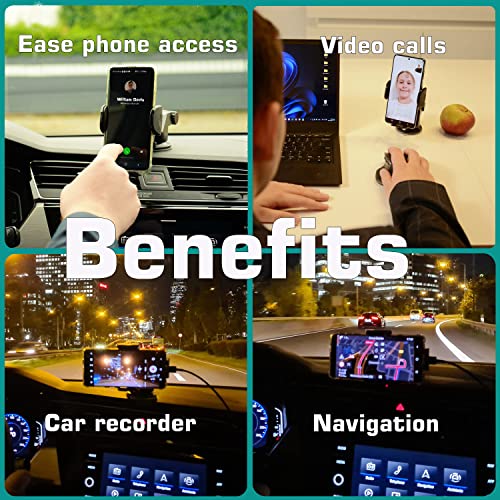 Mariety Universal Phone Mount for Car - 4-in-1 for Dashboard - Windshield - Air Vent β Desk - Car Phone Holder Mount - Cell Phone Holder Car - Car Phone Mount