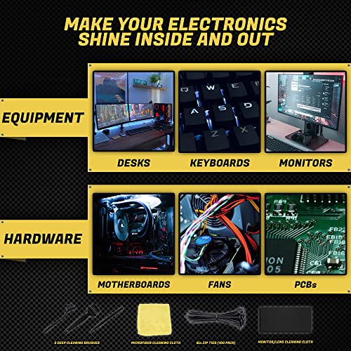 Enimatic 6-in-1 Professional PC Cleaning Kit | Computer Cleaning Kit to Clean Up Computer Hardware & Fans | Desktops, PCs, Fans, & Laptop Cleaning Kit