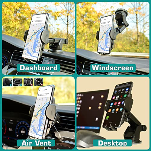 Mariety Universal Phone Mount for Car - 4-in-1 for Dashboard - Windshield - Air Vent β Desk - Car Phone Holder Mount - Cell Phone Holder Car - Car Phone Mount