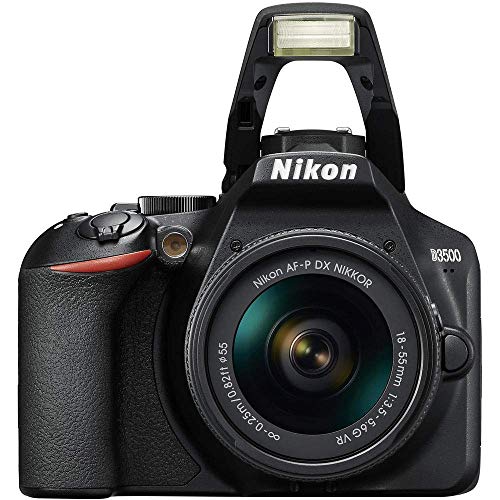 Nikon D3500 DSLR Camera with 18-55mm and 70-300mm Lenses (1588) + 4K Monitor + 2 x 64GB ExtremePro Card + 2 x EN-EL14a Battery + Corel Software + Tripod + Case + More - International Model (Renewed)