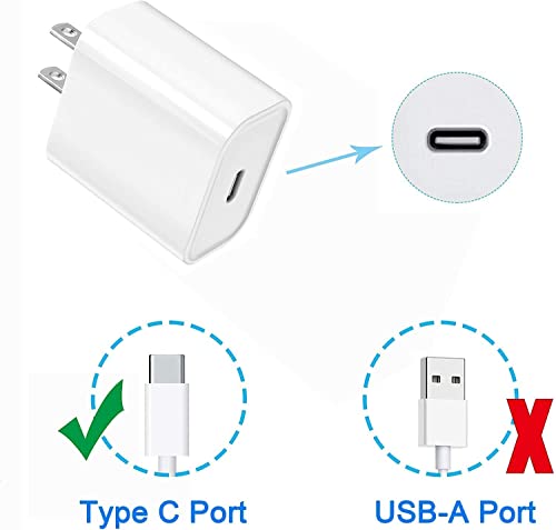 iPhone 14 Charger Block,20W USB C Power Delivery Charger, iPhone 13 Charger iPhone Fast Charger Wall Type C Charger Adapter Compatible iPhone 14/14 Plus/14 Pro/14 Pro Max/13 Pro Max/SE,iPad Mini/Pro