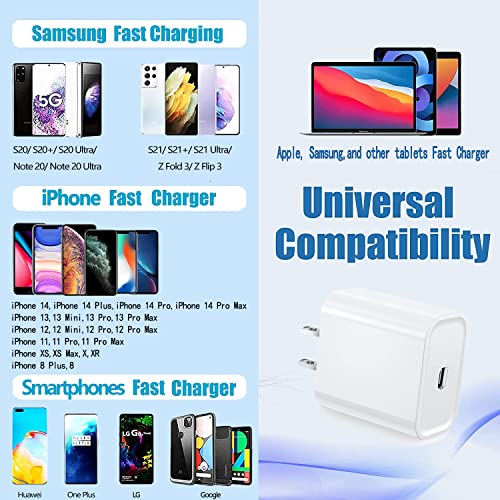 iPhone 14 Charger Block,20W USB C Power Delivery Charger, iPhone 13 Charger iPhone Fast Charger Wall Type C Charger Adapter Compatible iPhone 14/14 Plus/14 Pro/14 Pro Max/13 Pro Max/SE,iPad Mini/Pro